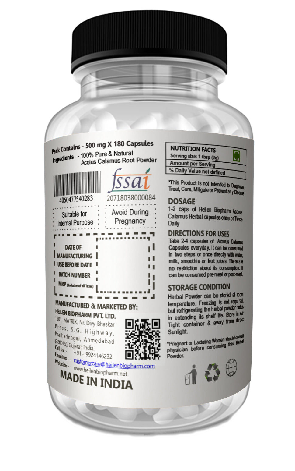 Vacha/Sweet Flag/Acorus Calamus/Bach Powder & Capsules – Heilen Biopharm